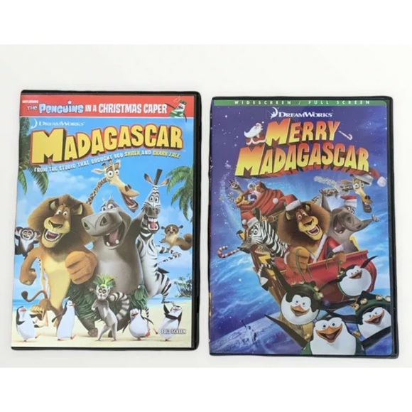 Media | Lot Of 2 Dvd Movies Madagascar And Merry Madagascarin Original ...